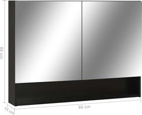 vidaXL LED koupelnová zrcadlová skříňka 80 x 15 x 60 cm MDF [323605] Barva: dub