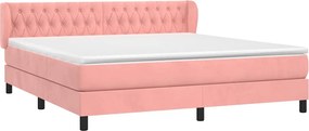 Box spring postel s matrací růžová 180x200 cm samet 3127690