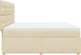 Box spring postel s matrací krémová 200x200 cm textil 3293699