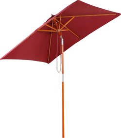 Outsunny Slunečník 200 x 150 x 235 cm Sklopný Zahradní Slunečník 3-stupňově nastavitelný obdélníkový Slunečník vodoodpudivý a UV-ochranný pro Pláž, Ba