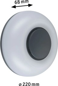 P 94955 LED venkovní nástěnné svítidlo Aureva IP65 kruhové 220mm 2200 - 4000K 20,5W 230V antracit/bílá polykarbonát - PAULMANN