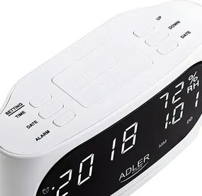 Adler AD 1186W bílá / Budík / měření teploty a vlhkosti