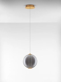 Šedé kovové LED závěsné svítidlo se skleněným stínidlem ø 22 cm Navi – Nova Luce
