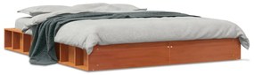 Rám postele voskově hnědý 120 x 190 cm masivní borovice,  844434