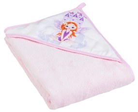 Dětský ručník s kapucí 100x100 růžová - princezna