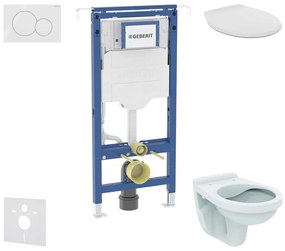 Geberit Duofix - Set předstěnové instalace, klozet Alpha se sedátkem, tlačítko Sigma01, alpská bílá SANI11CD3113