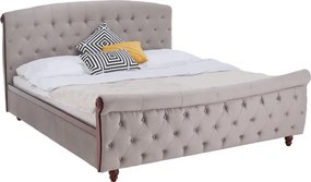 Postel s roštem, 180x200, šedohnědá Taupe Velvet látka, BARETO Kondela 0000402151