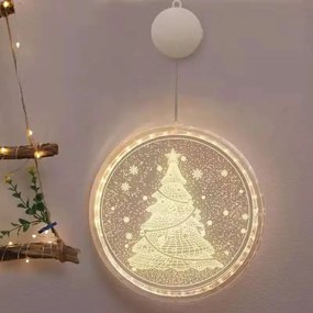 Vánoční LED závěsná dekorace do okna, teplá bílá, různé motivy na výběr Motiv: Stromeček