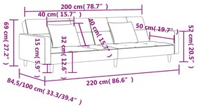 2místná rozkládací pohovka se 2 polštáři taupe textil - Default Title