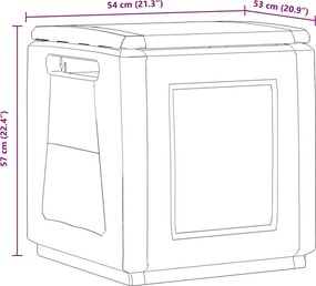 Zahradní úložný box 54 x 53 x 57 cm 130 l tmavě šedý a černý 151816