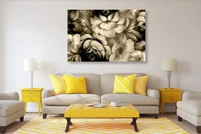 Obraz impresionistický svět květin v sépiovém provedení Varianta: 90x60