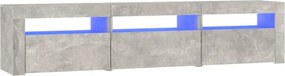 TV skříňka s LED osvětlením betonově šedá 180x35x40 cm 3152757