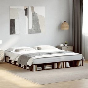 vidaXL Rám postele 200 x 200 cm kompozitní dřevo [3280448] Barva: kouřový dub