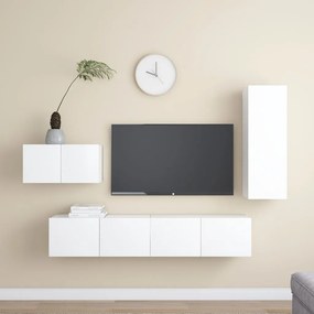 4dílný set TV skříněk bílý kompozitní dřevo 3078678