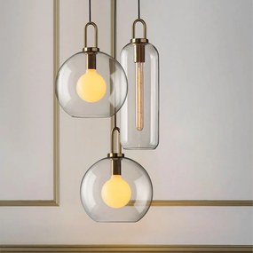 Toolight - Závěsné svítidlo ze skla 1xE27 60W APP442-CP, zlatá, OSW-05636
