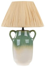 Keramická stolní lampa zelená/bílá LIMONES Beliani