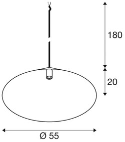 SLV 1008507 Magico 55, kónické závěsné svítidlo 1xE27, černá, průměr 55cm