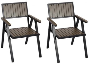 Zahradní židle 2 ks Černá / šedá