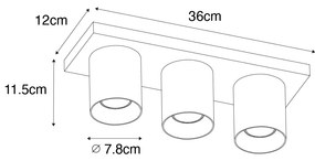 Moderní stropní bodové světlo bílé 3-světlo - Tubo