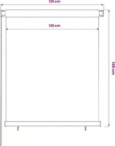 Venkovní roleta 125 (Š) x 140 (V) cm hnědá 312968
