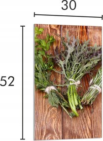 Skleněná Krájecí Deska 30x52 Rozmarýn