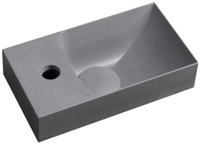 Sapho Sapho, PICCOLINO betonové umyvadlo 30,8x17cm, baterie vlevo, šedá, PK30017