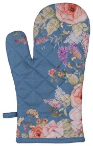 Modrá bavlněná chňapka - rukavice Flower & Fiesta - 18*30 cm