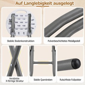 Costway Sada 2 skládacích barových židlí s HDPE sedákem a integrovaným madlem