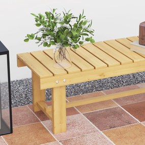 Zahradní lavice Outsunny, 2místná, masivní dřevo, 110 x 38 x 35 cm, voděodolná, odolná, stabilní, na balkon, zahradu, terasu, přírodní barva | Aosom
