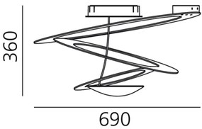 Artemide 1255120A Pirce mini soffitto LED, zlaté designové stropní svítidlo, 44W LED 3000K, prům.69cm