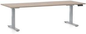 Výškově nastavitelný stůl OfficeTech D, 200 x 80 cm - šedá podnož Barva: Dub