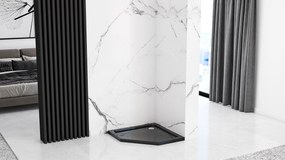 Rea - DIAMOND BLACK pětiúhelníkový sprchový kout 90 x 90 cm, černý matný, čiré sklo, REA-K5622