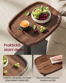 Výškově nastavitelný odkládací stolek Vasagle Cujo 40 cm černý/ořech