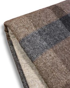 Vlněná deka Egea 10 - hnědá a šedá kostka
