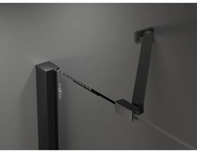 Mexen Velar Duo, sprchový kout s posuvnými dveřmi 100 x 100 cm, 8mm šedé sklo, černá matná, 871-100-100-42-70