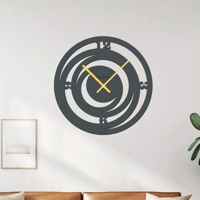 dřevo života Dřevěné hodiny TWIST Zvolte barvu dekoru: Antracitová, Zvolte velikost hodin (cm): 40x40, Barva ručiček: Zlaté