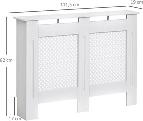 HOMCOM Kryt Radiátoru Radiátorová Skříň Stěnová Police Moderní Design MDF 111,5x19x82 cm