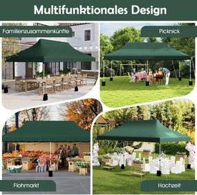 Costway Skládací stan s baldachýnem na akce s taškou – 300 × 600 cm, zelený