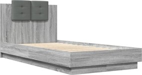 Rám postele s čelem šedý sonoma 90 x 190 cm kompozitní dřevo 3209973