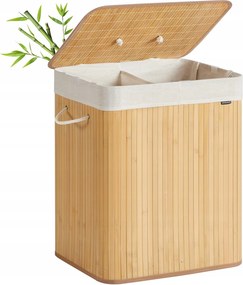 Bambusový koš na prádlo Bradly 120 L hnědý