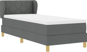 Postel s boxspringem s čelo Tmavě šedá 80 x 200 cm textil 3340242