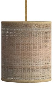 creative cables Závěsná lampa s textilním kabelem, přírodním válcovým stínidlem a dřevěnými detaily Barva: Lýko