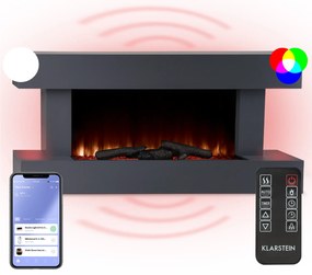 Klarstein Studio Light & Fire 1 Smart, elektrický krb, 1000/2000 W, MDF, WiFi Control