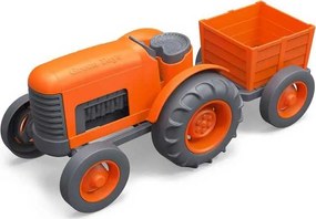 Green Toys Traktor s vlečkou oranžový