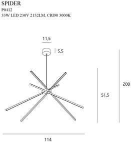 Maxlight Závěsné svítidlo Maxlight P0412 SPIDER