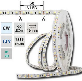 LED pásek McLED 12V studená bílá š=10mm IP20 14,4W/m 60LED/m SMD5050 ML-121.599.60.2