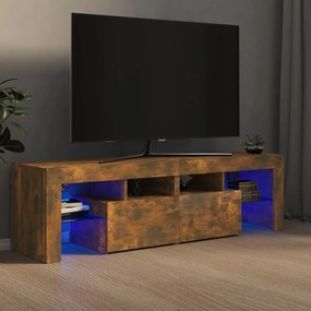TV skříňka s LED osvětlením kouřový dub 140 x 36,5 x 40 cm