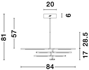 LED lustr Raccio 84 černé