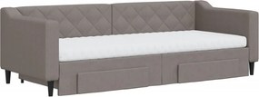 Válenda s přistýlkou a zásuvkami taupe 80 x 200 cm textil 3197478