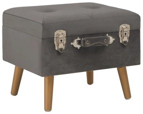 Stolička s úložným prostorem 40 cm šedá samet 329253